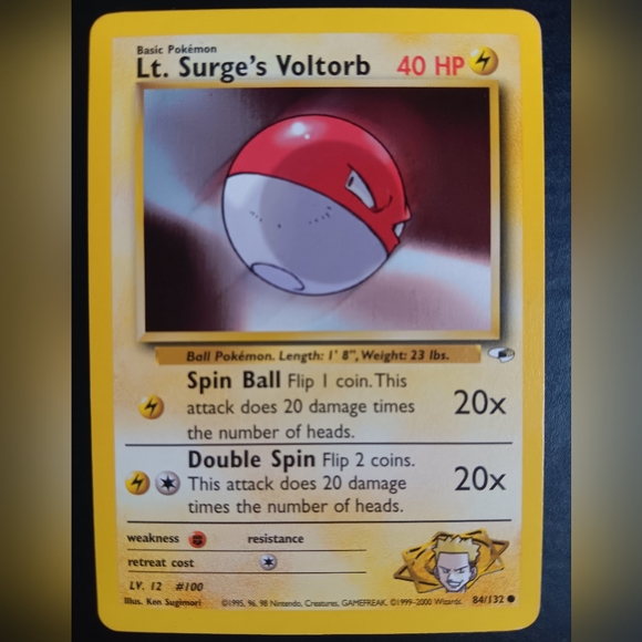 Pokemon | Toys | Lt Surges Voltorb Pokemon Card Gym Heroes No 8432 ...